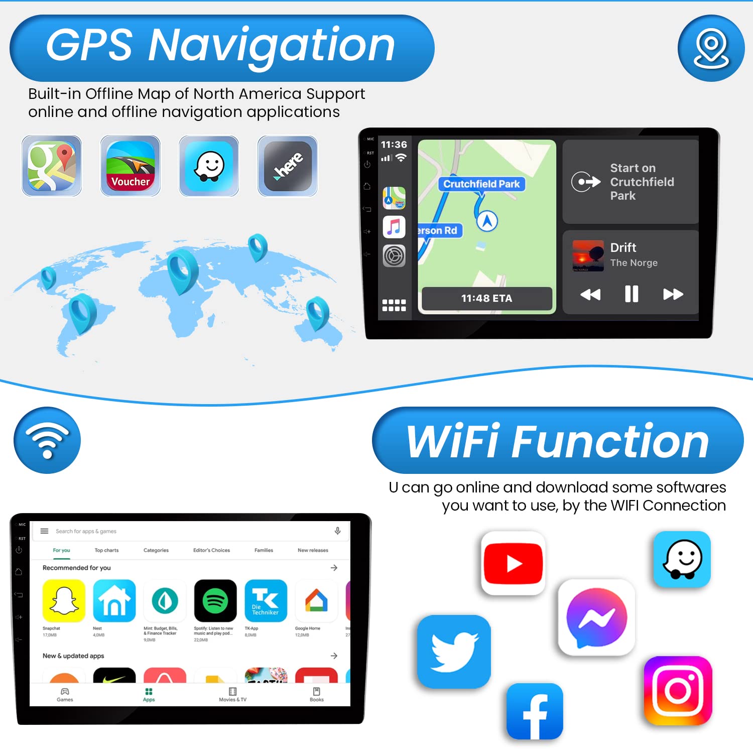 for Nissan Altima 2008 2009 2010 2011 2012 Android Radio Stereo: 9 Inch Touch Screen Replacement-CarPlay Android Auto Bluetooth 5G WiFi GPS FM DSP SWC 1080P Backup Camera Mirror Link (Manual AC)
