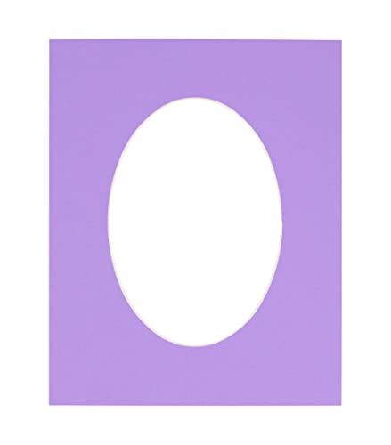 CountryArtHouse Light Purple Acid Free 10x14 Oval Picture Frame Mat with White Core Bevel Cut for 8x11 Pictures - Fits 10x14 Frame - Pack of 1 Matboard