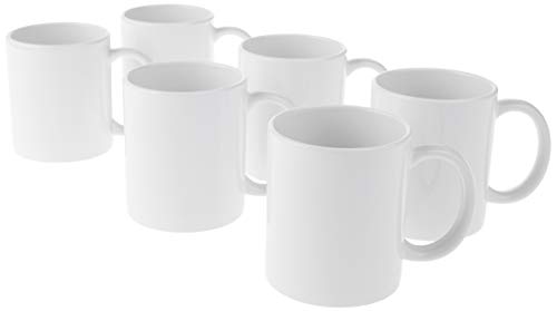 Cricut Beveled Blank, Ceramic-Coated, Dishwasher & Microwave Safe Mug to Decorate, Mug Press & Infusible Ink Compatible,12 Oz Sublimation, Ideal for Crafts and Printing, 6 Count, White