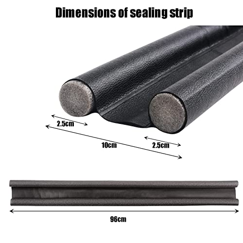 AOKON Door Draft Stopper 36 Inch Under Door Draft Noise Blocker Black Gap Stoppers Entry Door Draft Guard for Bottom of Doors Adjustable Twin Door Draft - Black