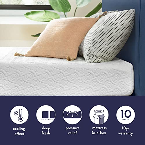 Best Price Mattress 13 Inch Signature Gel Memory Foam Mattress, Cooling Gel Infusion, Twin White