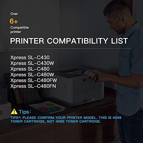 E-Z Ink (TM) Compatible Toner Cartridge Replacement for Samsung 404 404S CLT-K404S to use with Xpress C430 C430W C480 C480FW Xpress SL-C430W SL-C480FW Printer Tray (Black, 2 Pack)