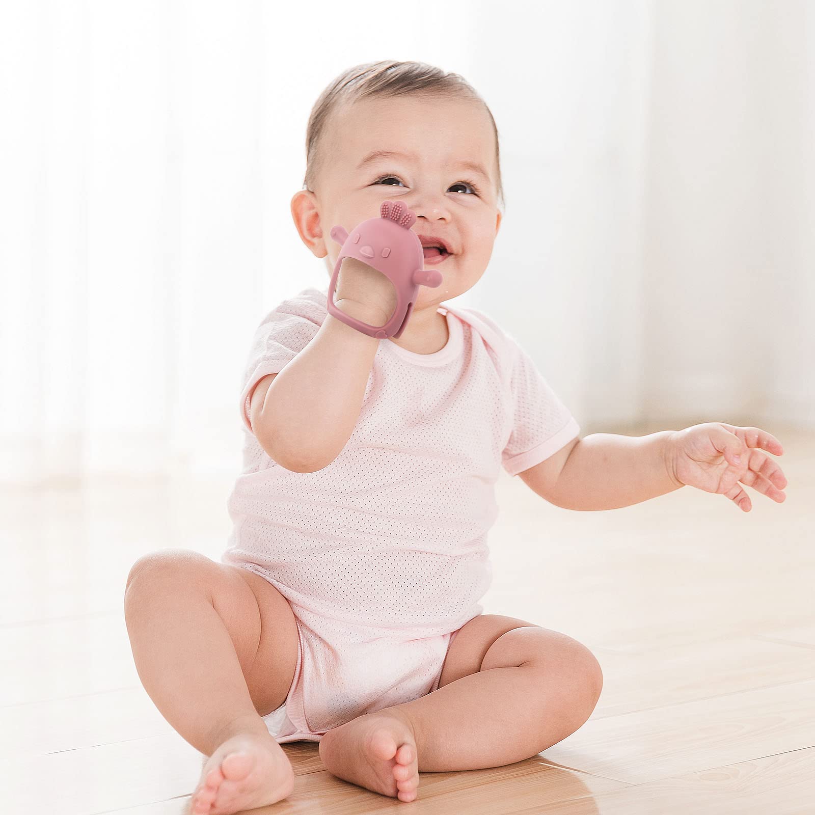Baby Teething Toys, Teething Toys, Teethers for Babies 3-6 Months, Baby Chew Toys, BPA Free Teether Mitten with Soft Texture for Sensory Exploration and Itching Teething Relief