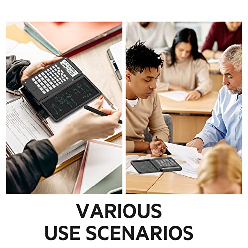 LMAIVE Scientific Calculators, Calculators 12-Digit Calculator with Writing Tablet, Foldable Financial Calculator, LCD Dual Display Desk Calculator Pocket Calculator for School Office