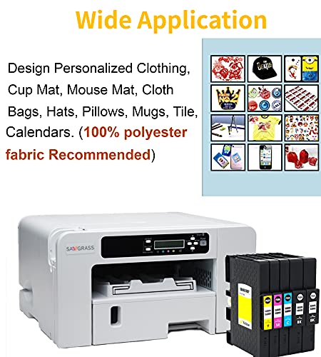 F FINDERS&CO SG400 SG800 Sublimation Ink Cartridge High Yield Compatible for Sawgrass Virtuoso SG 400 SG 800 Printer (2 Black, 1 Cyan, 1 Magenta, 1 Yellow, 5-Pack)