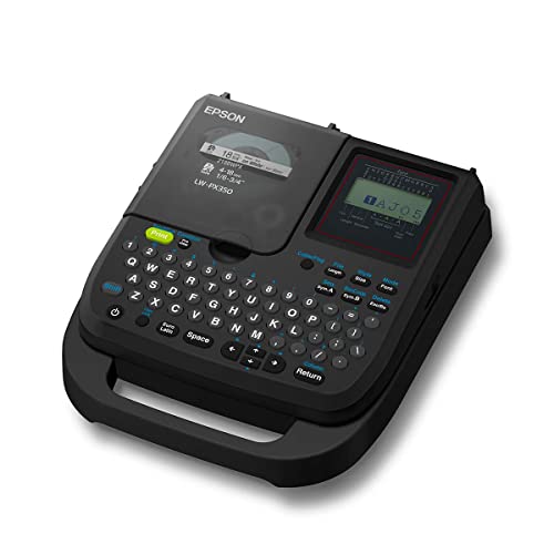 LABELWORKS Epson LW-PX350 Industrial Label Maker Kit for Home and Office - Complete Kit with Accessories - Shrink Tube, Sticker Labels, and Magnetic Tape Compatible, Portable Handheld Label Printer