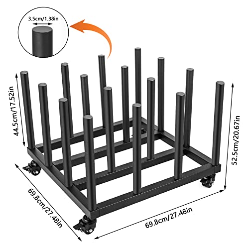 Vinyl Storage Cart Mobile Rack 16 Roll Holder Heavy Duty Digital Media for Mobile Storage Rack Suit for Blueprint/Photography Paper Rolls Organize