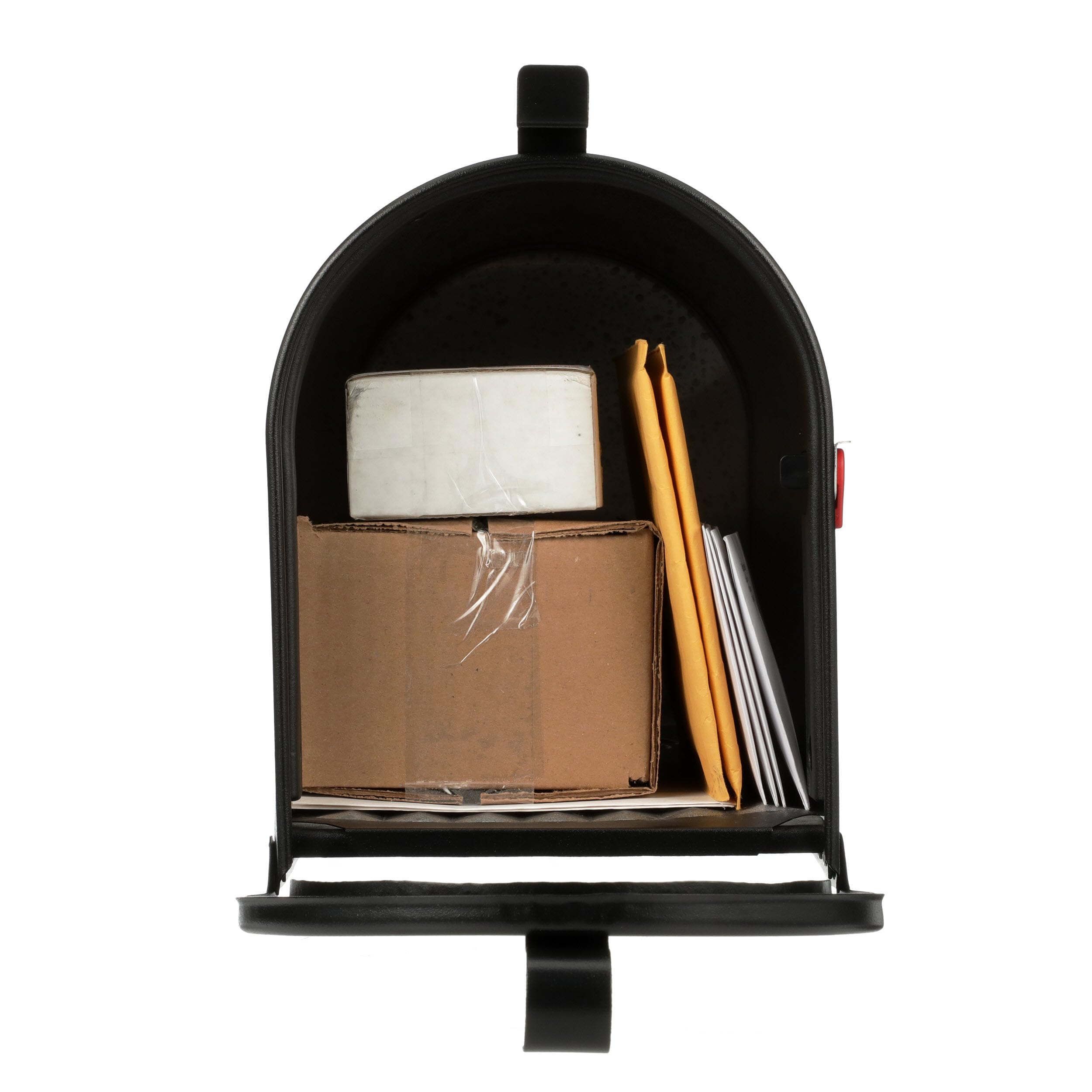 Architectural Mailboxes Admiral Aluminum Post Mount Mailbox, Compatibility Code B, ADM16BAM, Textured Black, Large Capacity