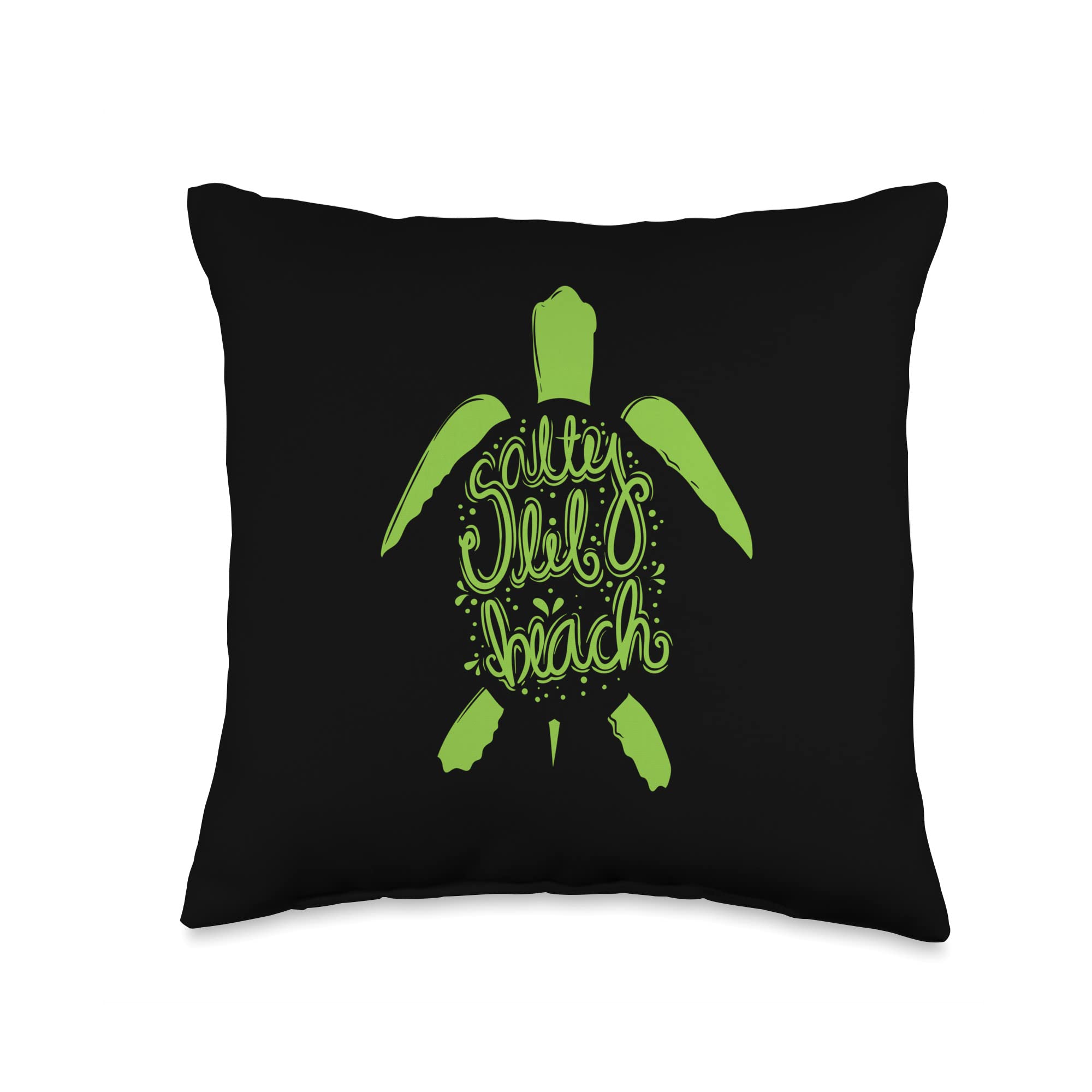 Turtle reptile carapace old Sauropsida Testudines Turtle Salty Beach Throw Pillow, 16x16, Multicolor