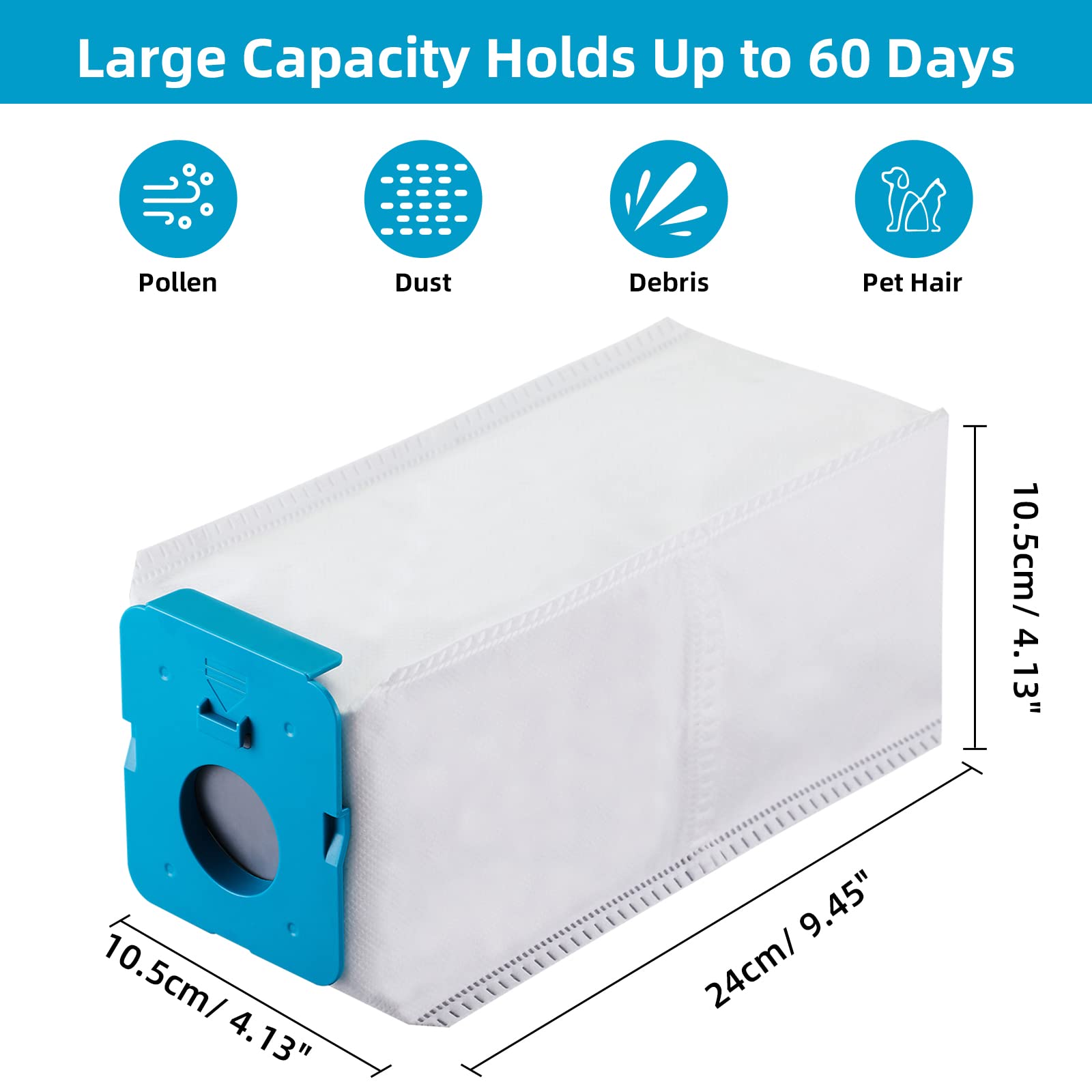 8 Pack VCA-ADB953 Dust Bag for Samsung BESPOKE Jet Cordless Stick Vacuum Cleaner, 2.5L Large Capacity Automatic Dust Collection Bag for All In One Clean Station