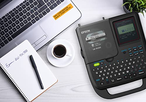 LABELWORKS Epson LW-PX350 Industrial Label Maker Kit for Home and Office - Complete Kit with Accessories - Shrink Tube, Sticker Labels, and Magnetic Tape Compatible, Portable Handheld Label Printer