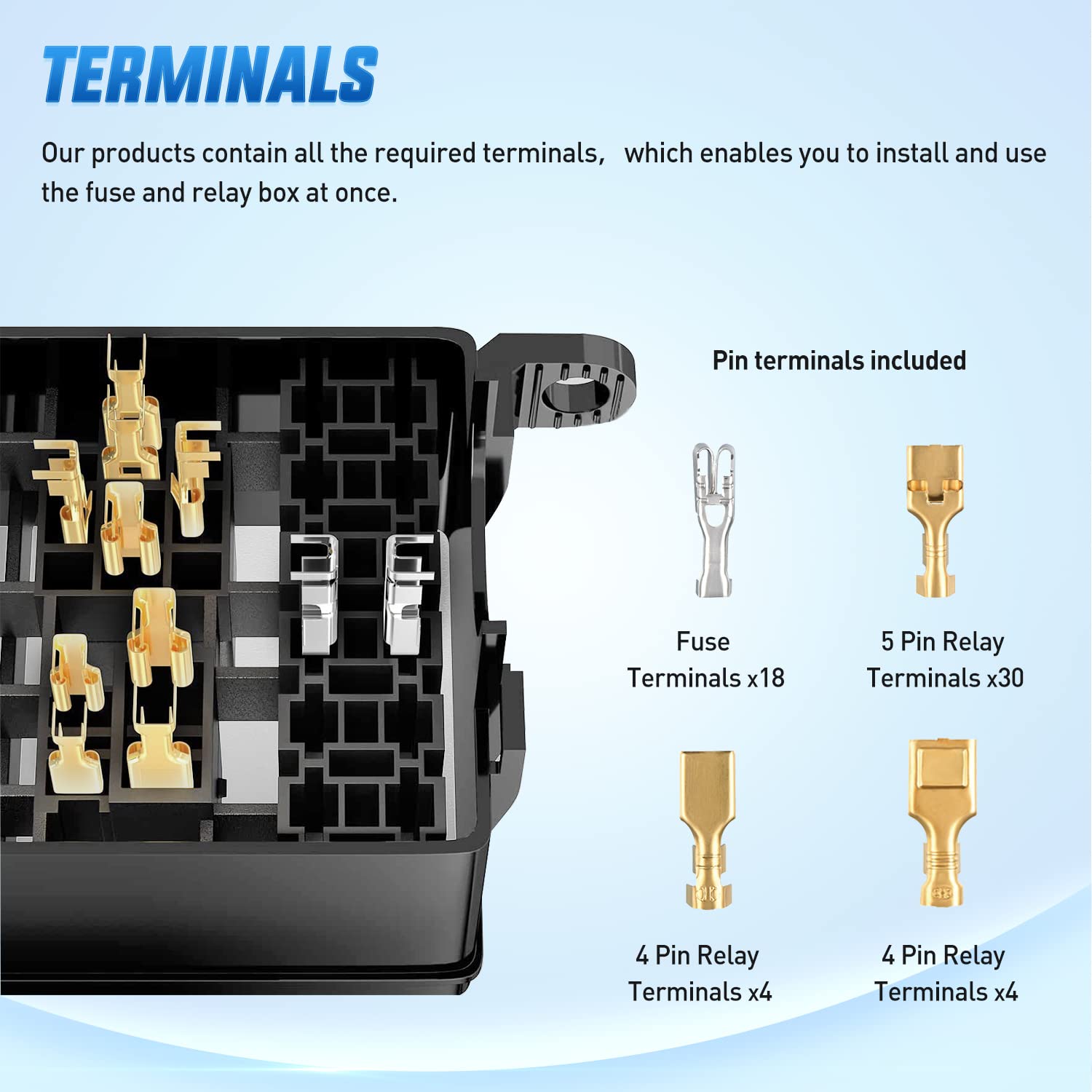 Nilight Fuse and Relay Block Box 6 Slots 24V ATC/ATO Universal Waterproof Kit for Car Truck Marine Boat