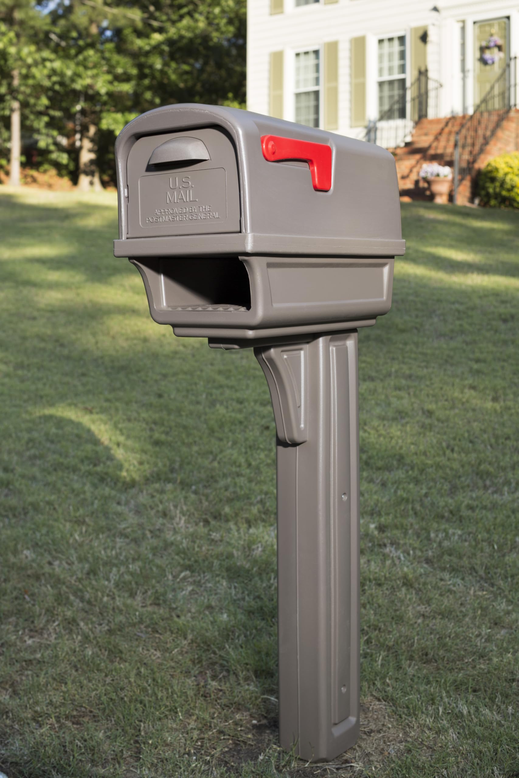 Architectural Mailboxes Gentry Plastic, Dual Access, Mailbox and Post Kit, GGC1M00AM, Mocha, Large Capacity