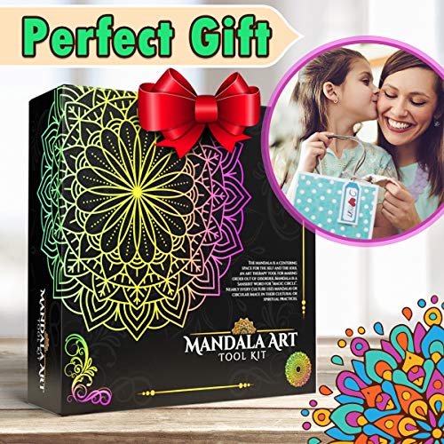 Insnug Mandala Dotting Tools Painting Kit - Rock Dot Paint Stencils Tool Set Art Craft Supplies Kits with Tray Brush Zipper Waterproof Bag Pen for Nail Stone Mandala Arts Drawing Home Decor Activity