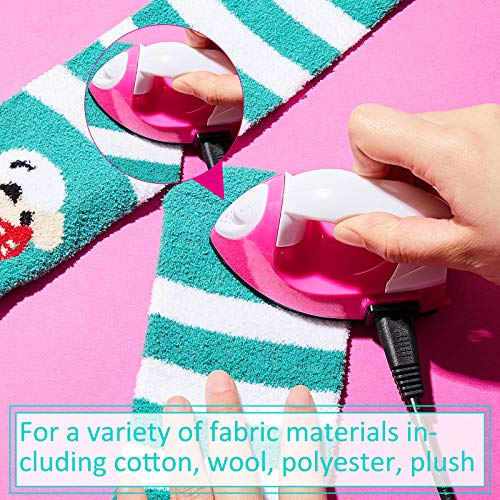 Mini Craft Iron Mini Heat Press Mini Iron Portable Handy Heat Press Small Iron with Charging Base Accessories for Beads Patch Clothes DIY Shoes T-Shirts Heat Transfer Vinyl Projects (Pink)