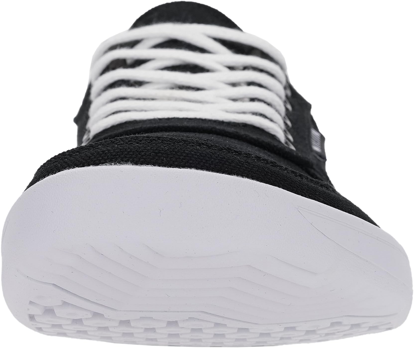 WHITIN Fashion Wide Toe Box Barefoot Shoes for Men Canvas Minimalist Minimus Zero Drop Sole Sneakers Size 10 10W Lightweight Training Black White 44