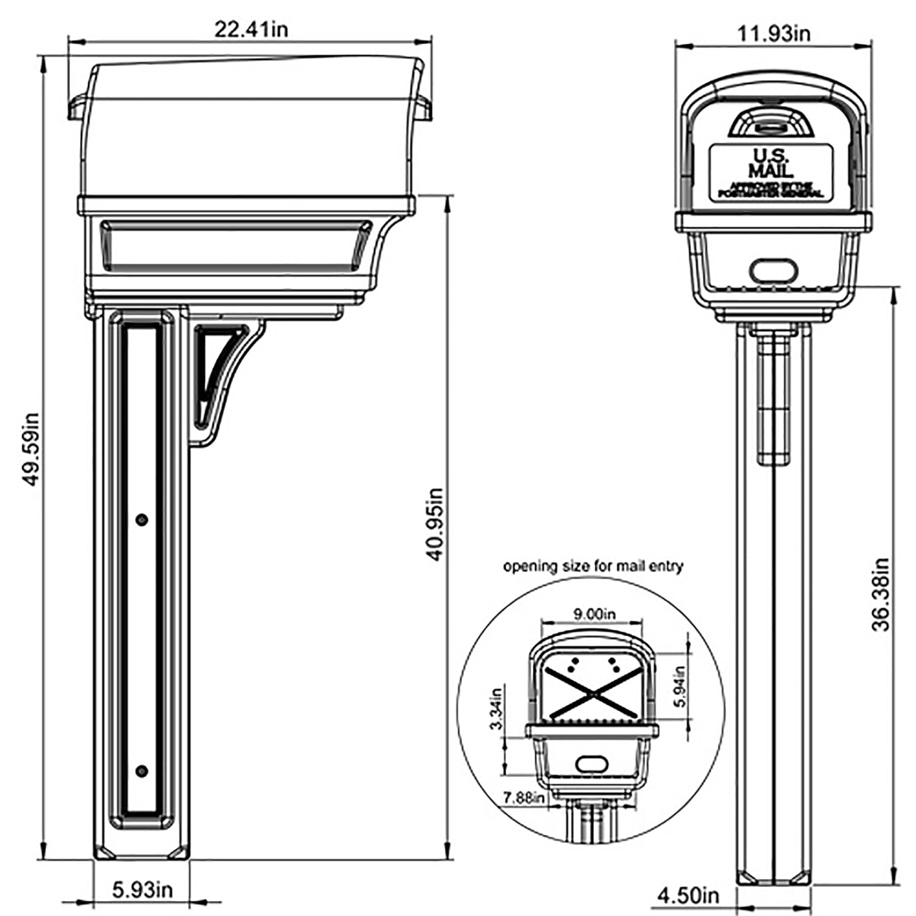 Architectural Mailboxes Gentry Plastic, Dual Access, Mailbox and Post Kit, GGC1M00AM, Mocha, Large Capacity