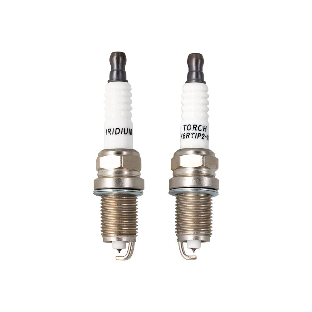 2PK TORCH Iridium Spark Plug K6RTIP2-11 Replace for Denso KJ20CR11 Spark Plug, for TOYOTA 90098-70065 Spark Plug, for HONDA 98079-5614P Spark Plug, for MAZDA F286-18-110 Iridium Spark Plug, OEM