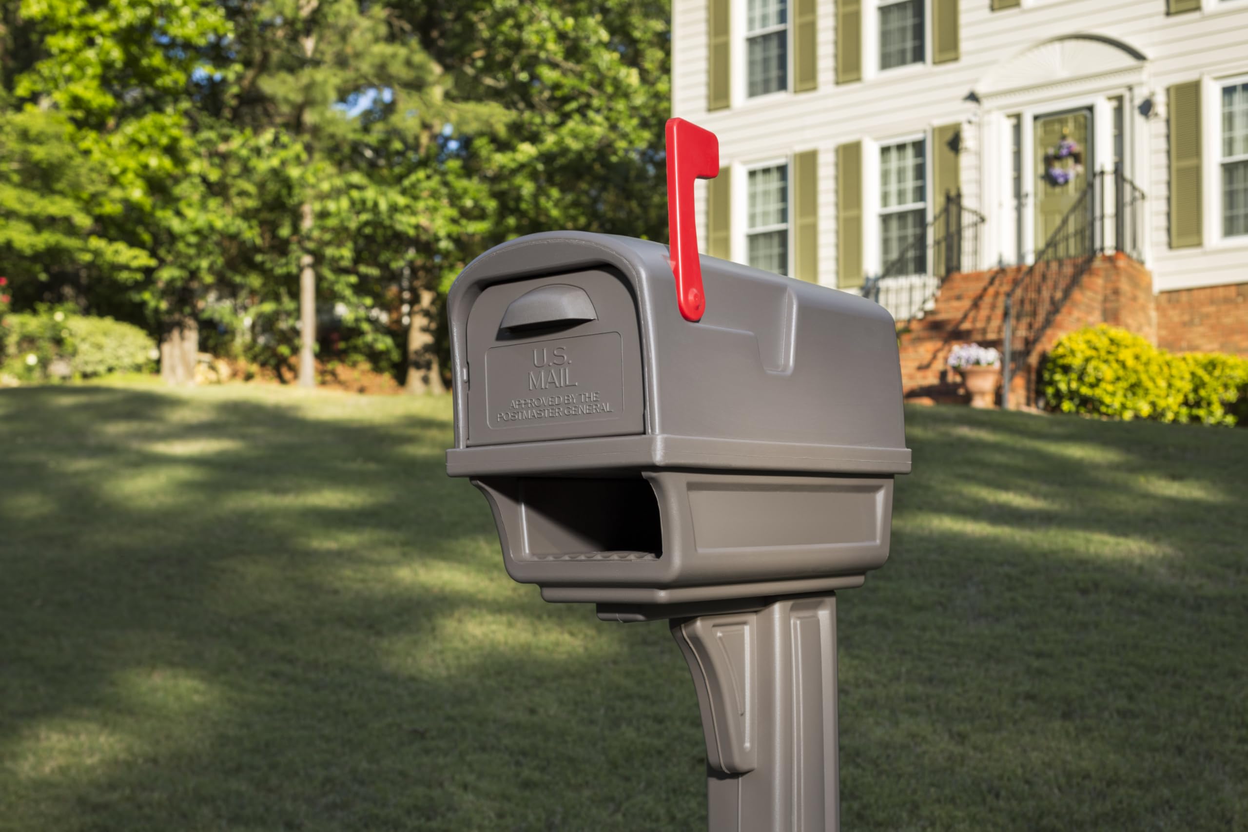 Architectural Mailboxes Gentry Plastic, Dual Access, Mailbox and Post Kit, GGC1M00AM, Mocha, Large Capacity