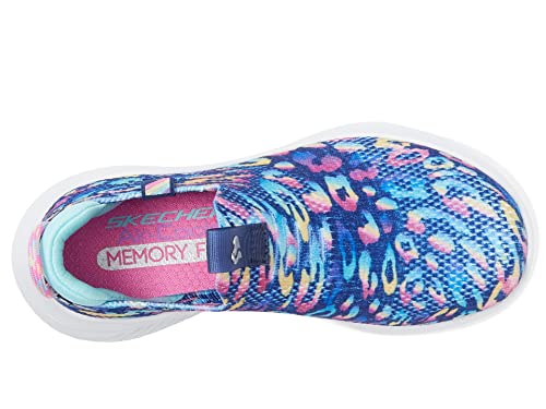 Skechers Kids Girls Ultra Flex 3.0-Safari Shine Sneaker, Navy/Multi, 3.5 Big Kid