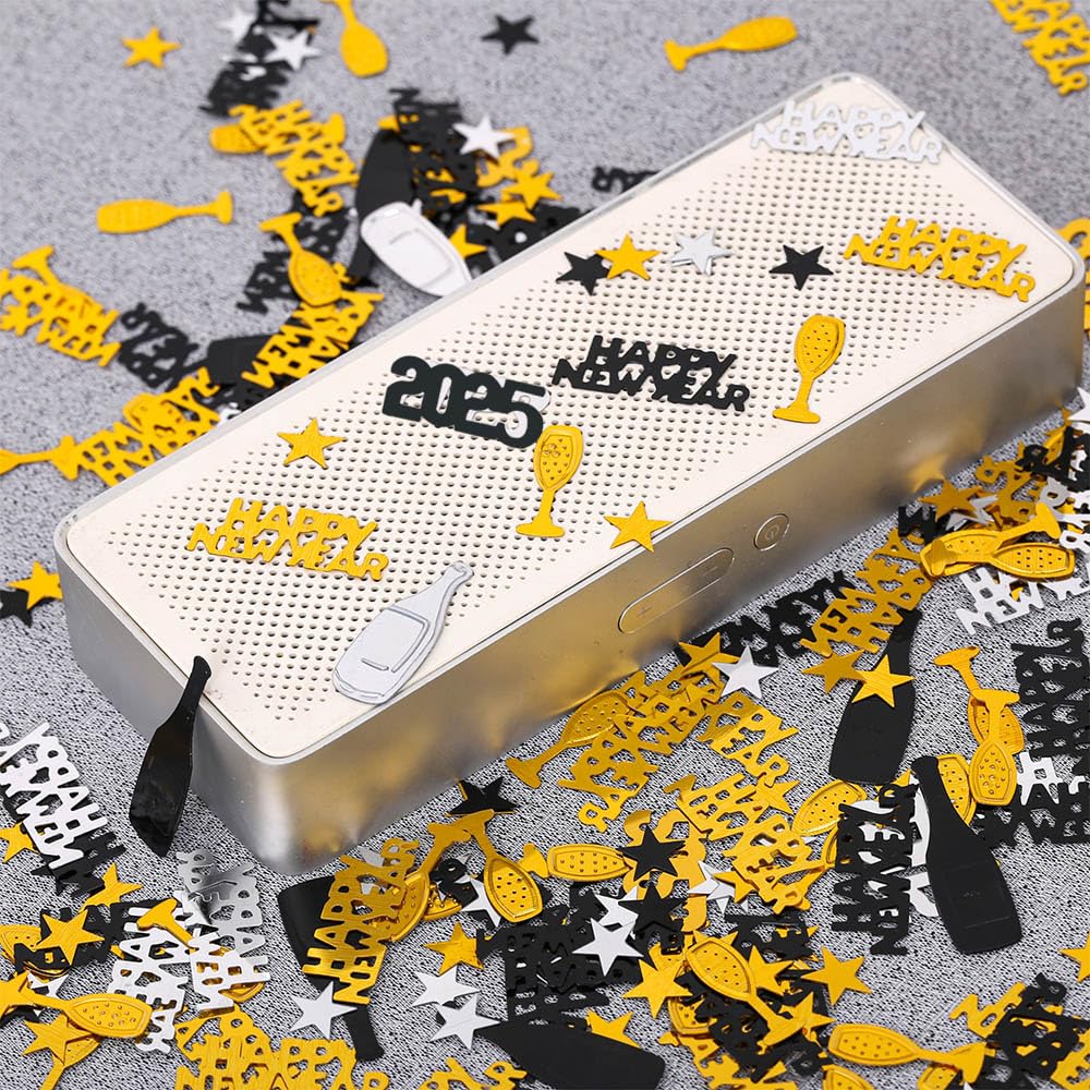 2025 New Year Confetti Happy New Year Party Decoration Wine Bottle Sequins Star Foil Table Scatters for New Year Eve By GotGala, 1.6OZ
