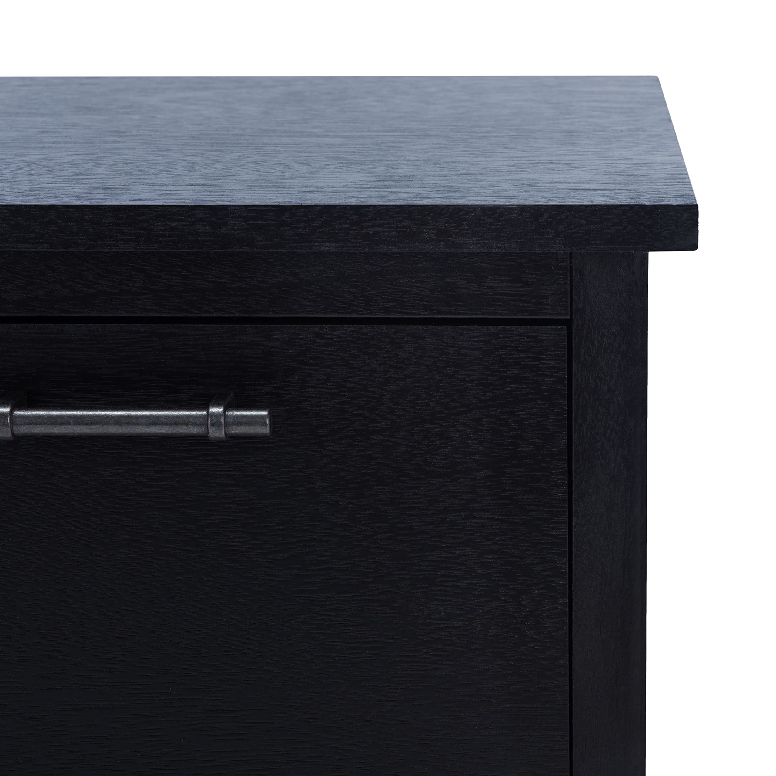 SAFAVIEH Home Collection Filbert Black 4-Drawer Entertainment Stand up to 55" Flatscreen TV (Fully Assembled) Media Unit