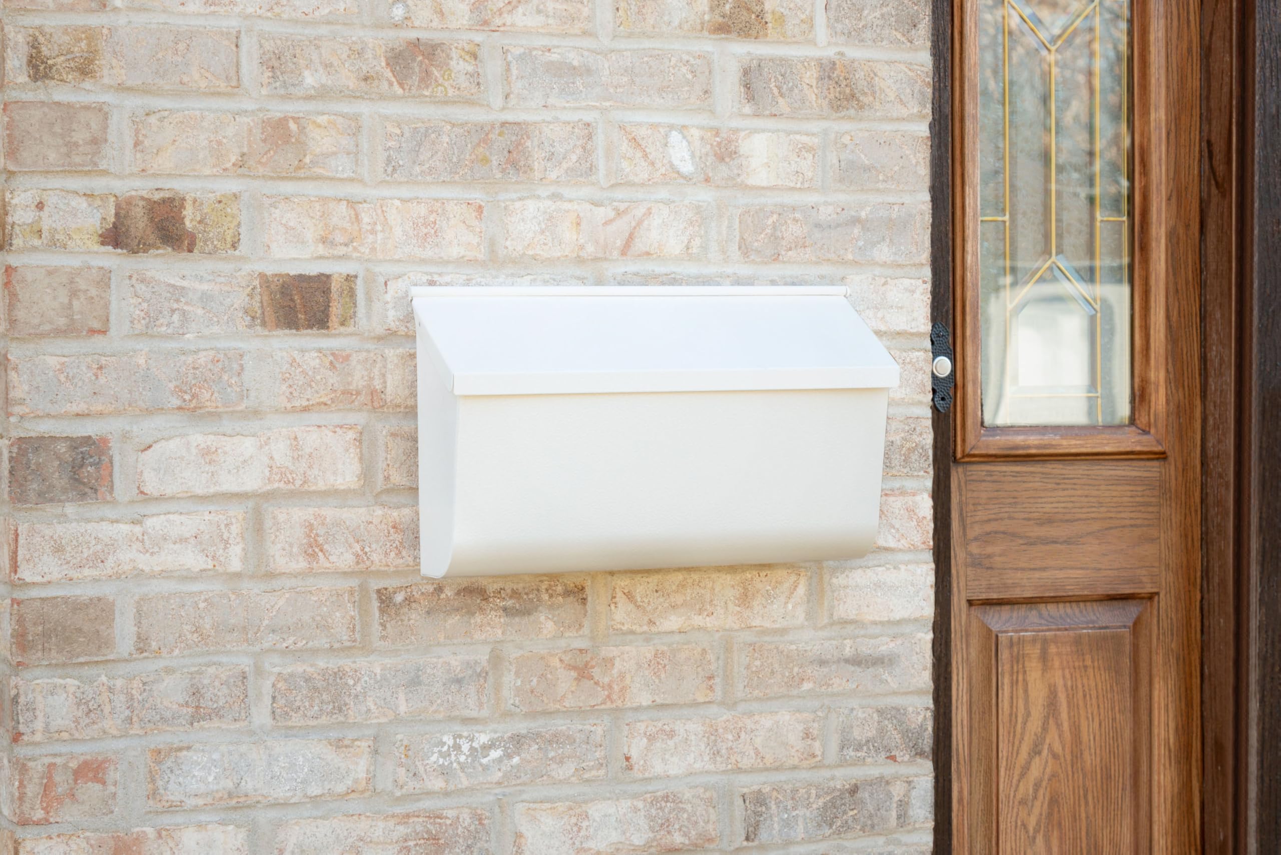 Architectural Mailboxes Woodlands Medium Capacity, Galvanized Steel Wall Mount Mailbox, White