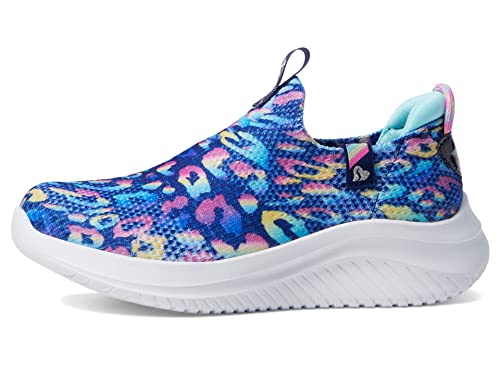 Skechers Kids Girls Ultra Flex 3.0-Safari Shine Sneaker, Navy/Multi, 3.5 Big Kid