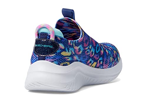 Skechers Kids Girls Ultra Flex 3.0-Safari Shine Sneaker, Navy/Multi, 3.5 Big Kid