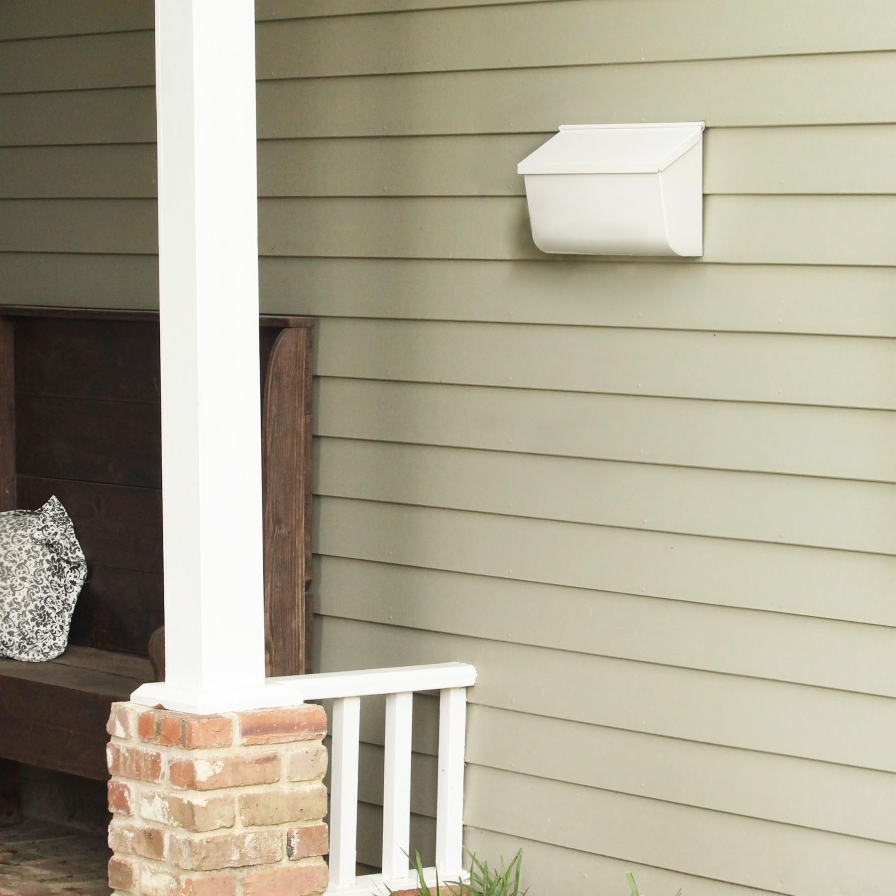 Architectural Mailboxes Woodlands Medium Capacity, Galvanized Steel Wall Mount Mailbox, White