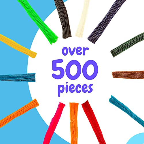 IMPRESA 500 Piece Pack of Original Monkey String (Jumbo Pack) - Bendable, Sticky Wax Yarn Stix, 6 inch Wax Sticks in Bulk - Great Toys for Home and Travel, 13 Colors Products
