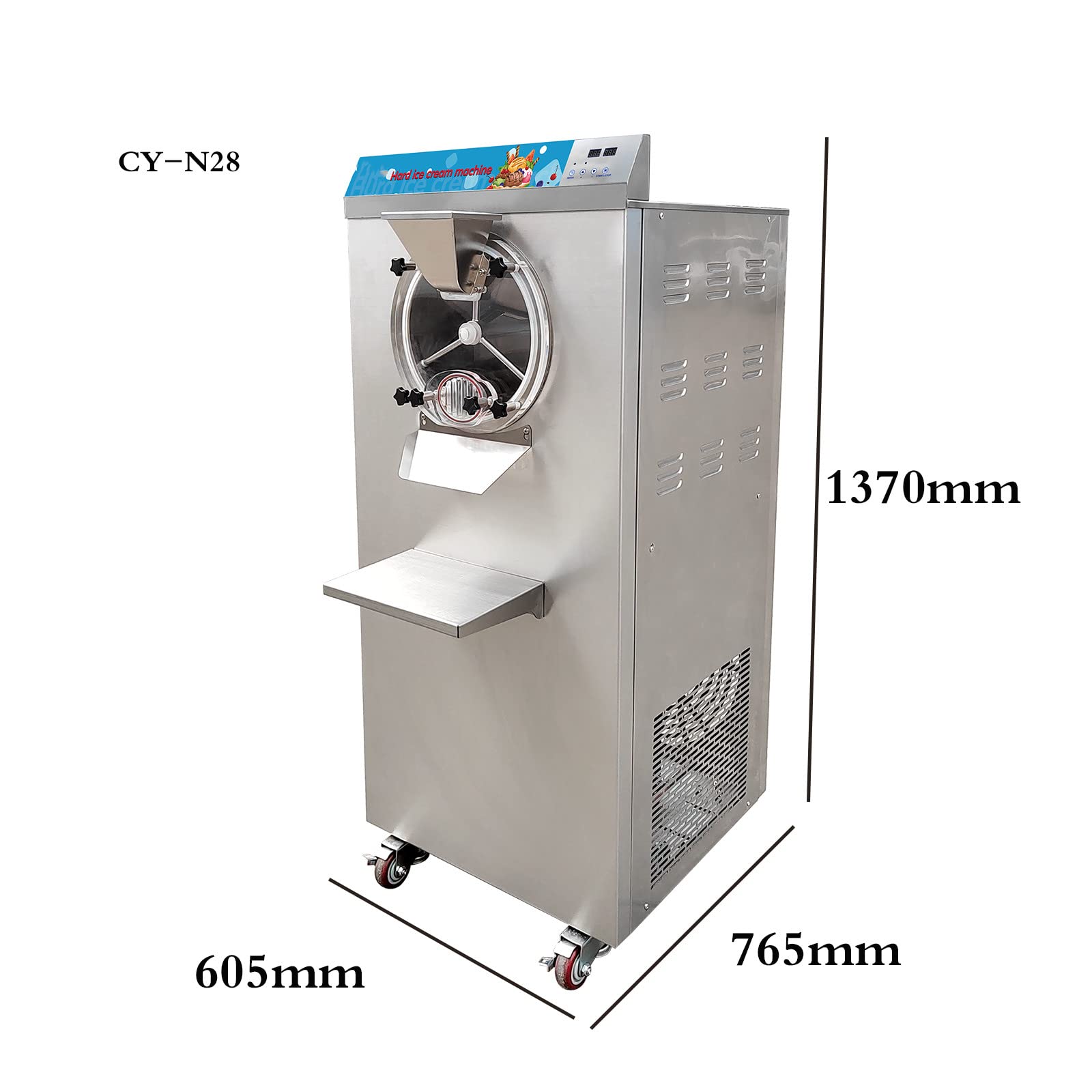 Mvckyi Commercial 40L/H Hard Ice Cream Machine, Fast Cooling Ice Cream Sorbet Making Machine, Stainless Steel Gelato Maker Machine Italian Gelato Batch Freezer for Restaurant Kitchen Equipment