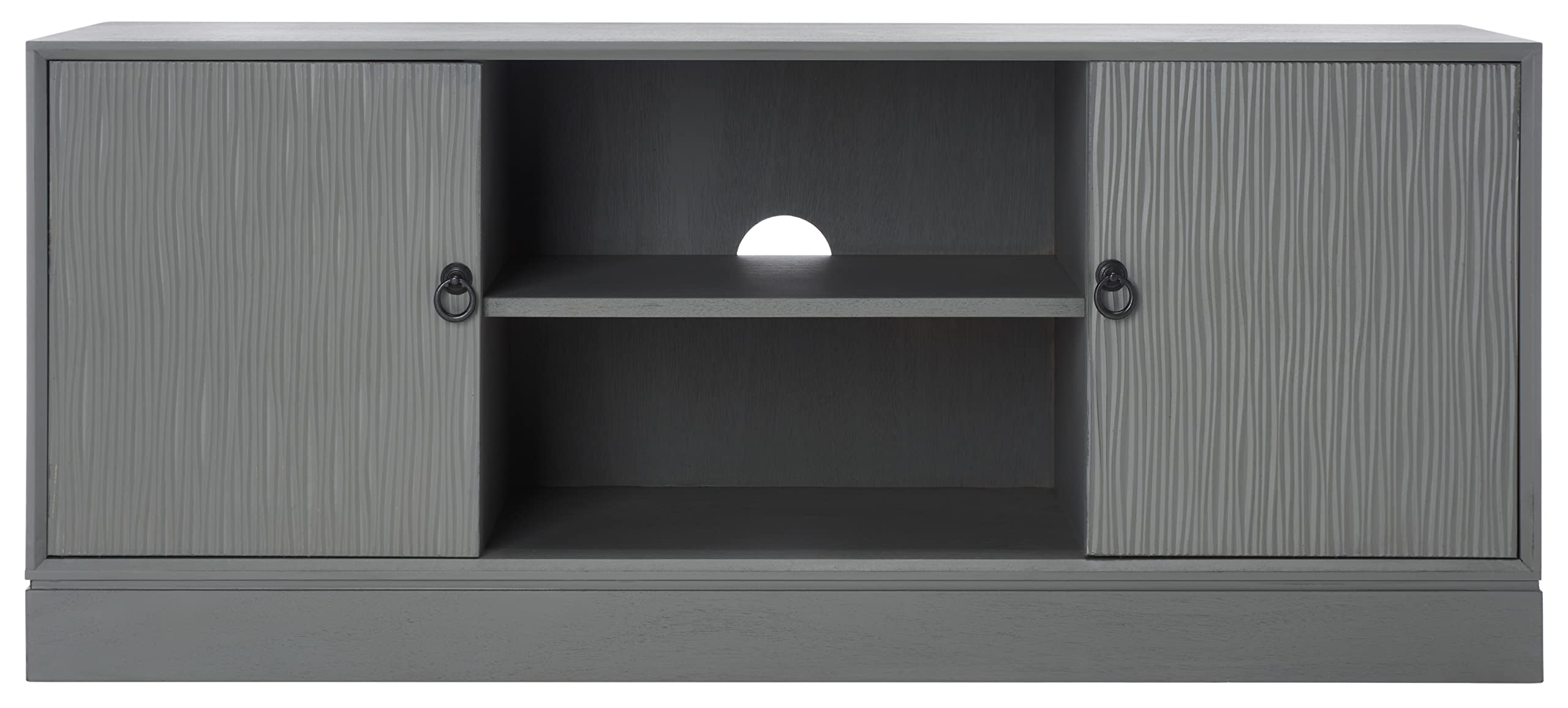 SAFAVIEH Home Collection Aliyah Distressed Grey 2-Door 1-Shelf Entertainment Media Stand up to 55" Flatscreen TV