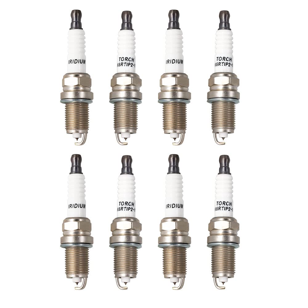 8PK TORCH Iridium Spark Plug K6RTIP2-11 Replace for Denso KJ20CR11 Spark Plug, for TOYOTA 90098-70065 Spark Plug, for HONDA 98079-5614P Spark Plug, for MAZDA F286-18-110 Iridium Spark Plug, OEM