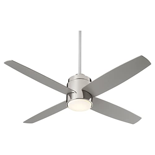 LUZAIRE DESIGN Oxygen 3-101-20 | Oslo 52" Four Blade Modern Ceiling Fan β Polished Nickel Finish | Three Speed Reversible Motor With Optional Remote Control