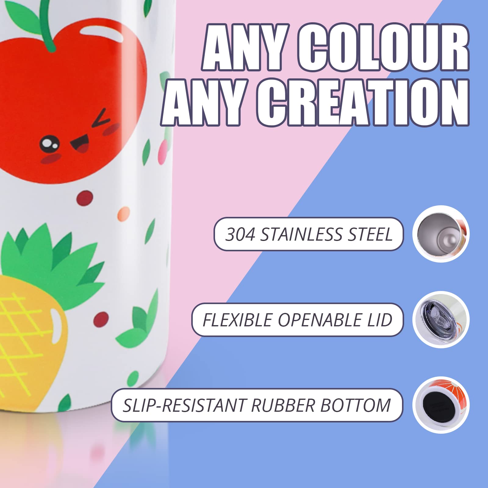 HTVRONT 8 Pack Sublimation Tumblers - Sublimation Blanks Tumbler 20 OZ Skinny - Stainless Steel Sublimation Tumblers with Box, Paper and Straw