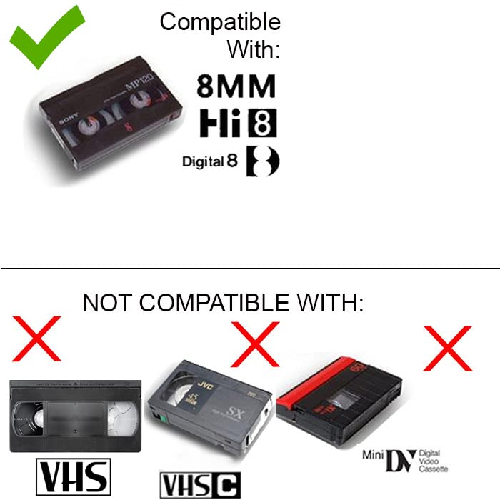 Tech Collector 8mm, Digital8, and Hi8 to Digital Converter Bundle for Digitizing 8mm Tapes, Includes Camcorder and Blank Tape