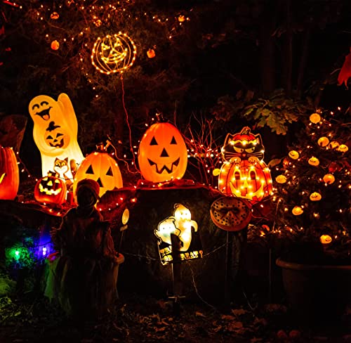 Orange LED Halloween String Lights 100 Outdoor Indoor Mini Christmas Tree Lights Set 26.9 Ft Black Wire Halloween Harvest Fall Lighting Holiday Décor Decorations