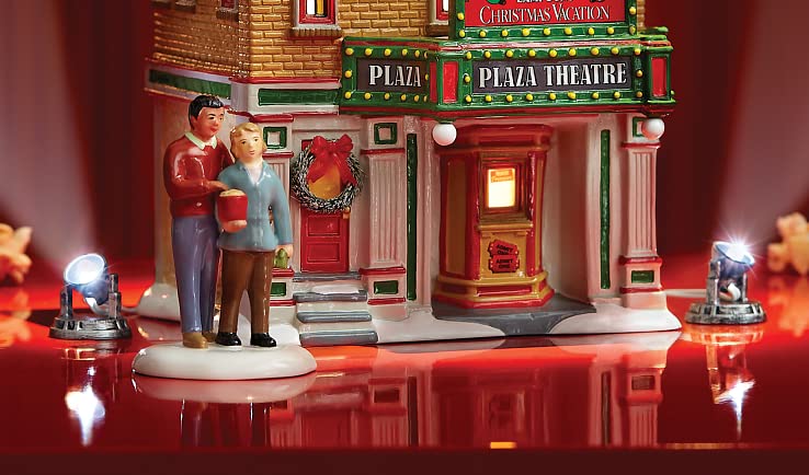 Department 56 Village Collection Accessories Movie Premiere Lamps Lit Figurine Set, 4.5 Inch, Silver