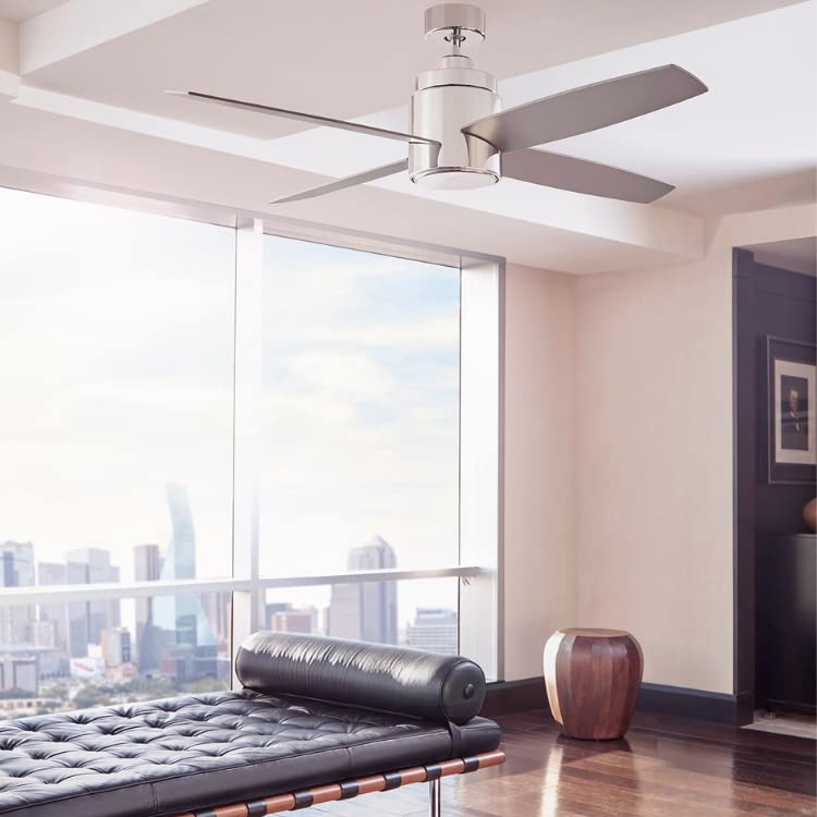 LUZAIRE DESIGN Oxygen 3-101-20 | Oslo 52" Four Blade Modern Ceiling Fan β Polished Nickel Finish | Three Speed Reversible Motor With Optional Remote Control