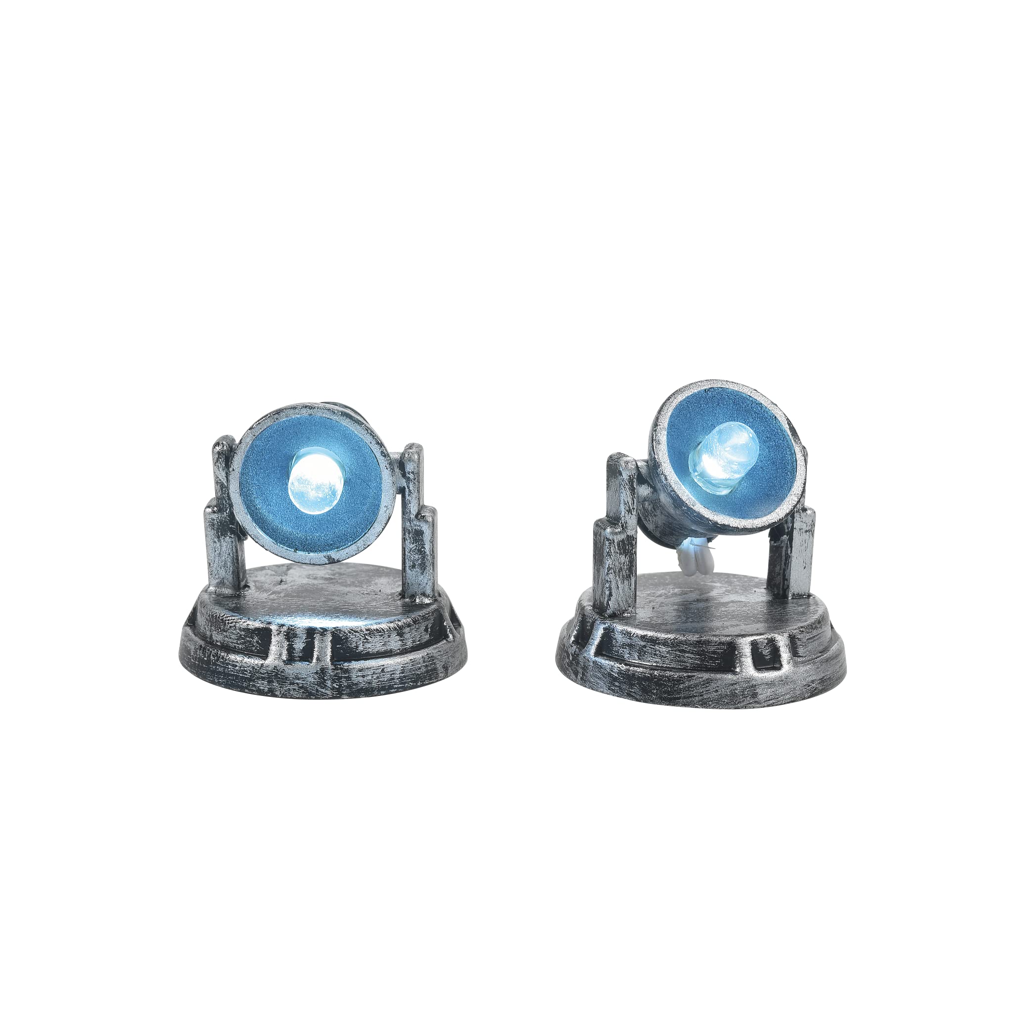 Department 56 Village Collection Accessories Movie Premiere Lamps Lit Figurine Set, 4.5 Inch, Silver