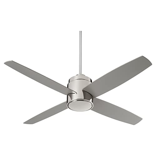 LUZAIRE DESIGN Oxygen 3-101-20 | Oslo 52" Four Blade Modern Ceiling Fan – Polished Nickel Finish | Three Speed Reversible Motor With Optional Remote Control