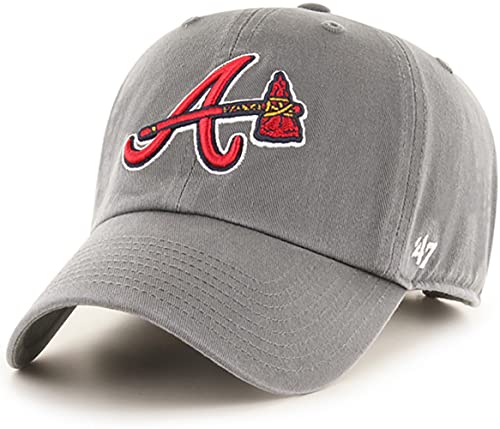 Atlanta Braves Dark Gray Clean Up Adjustable Hat, Adult One Size Fits All