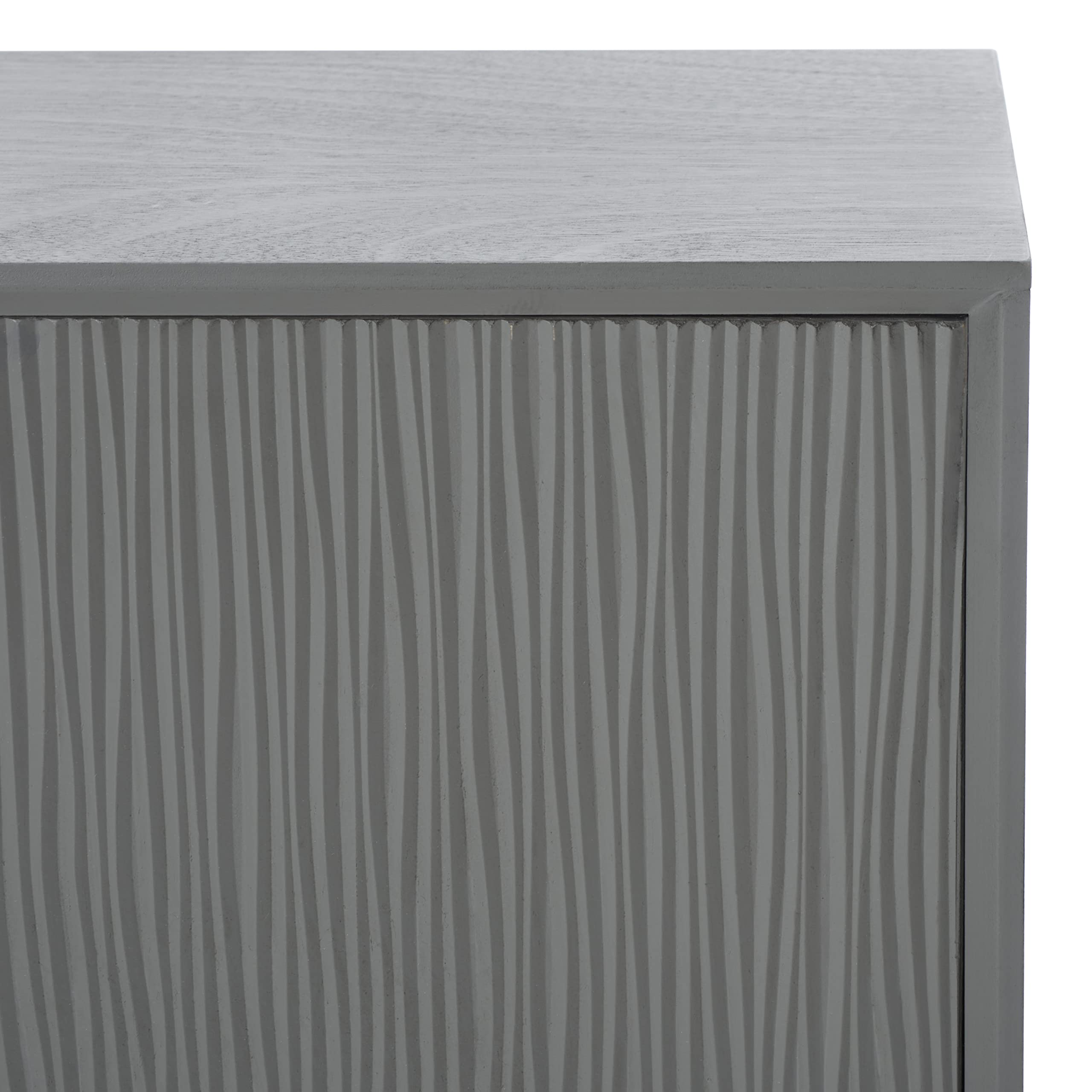 SAFAVIEH Home Collection Aliyah Distressed Grey 2-Door 1-Shelf Entertainment Media Stand up to 55" Flatscreen TV