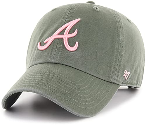 '47 New York Yankees Adjustable Cap Clean Up MLB, Atlanta Braves Moss Pink, One Size