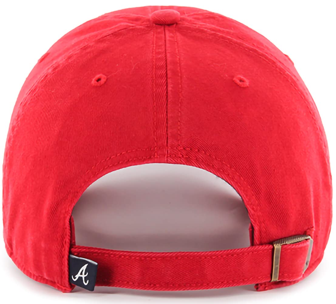 Atlanta Braves Red Alternate Clean Up Adjustable Hat, Adult One Size Fits All
