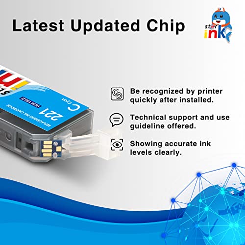 starink [20 Packs] Compatible Ink Cartridge Replacement for Canon PGI-220 CLI-221 PGI220 CLI221 for Pixma MX870 MX860 MP560 MP640 MP620 MP980 MP990 Printer (4 PGBK,4 Black,4 Cyan,4 Magenta,4 Yellow)