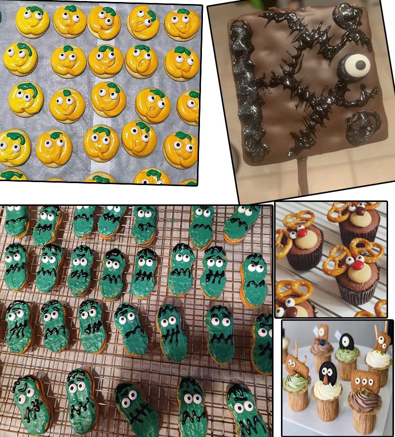 Edible Mini Candy Eyes Halloween Sprinkles Cake Cupcake Toppers Cookie Decorations Dessert Sprinkle Eyeballs Sugar Sprinkles Googly Eye for Christmas Daily Cake Decorating