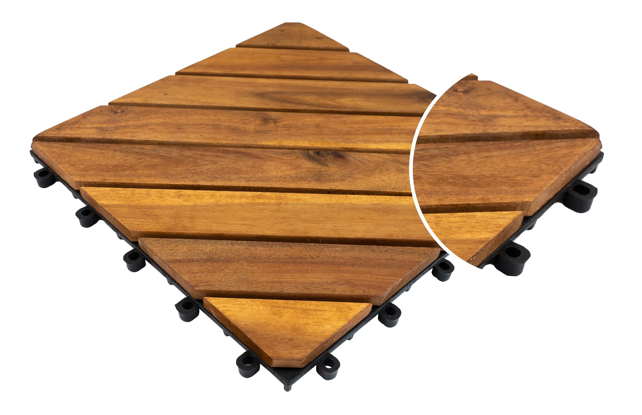 YAMAZING 12βx12β Solid Wood Interlocking Flooring Tiles (Pack of 9), Acacia Hardwood Deck Tiles,Floor Tiles for Both Indoor & Outdoor Use, Waterproof All Weather