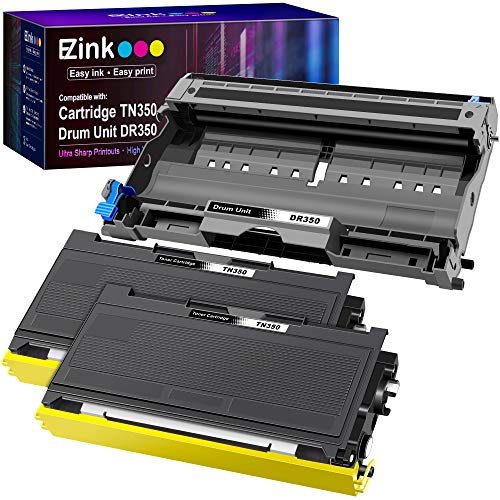 E-Z Ink (TM) Compatible Toner Cartridge Drum Unit Replacements for Brother TN-350 TN350 DR-350 DR350 to use with Intellifax 2820 Intellifax 2920 HL-2070N HL-2040 DCP-7020 (2Toners 1Drum Unit, 3 Pack)